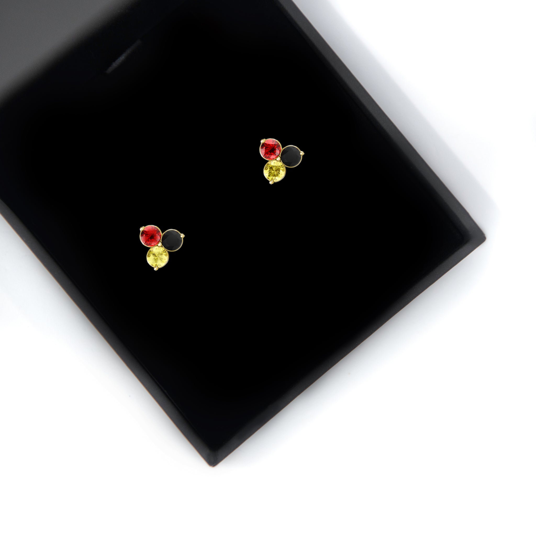 Colours Crystal Studs | Aboriginal Flag Earrings
