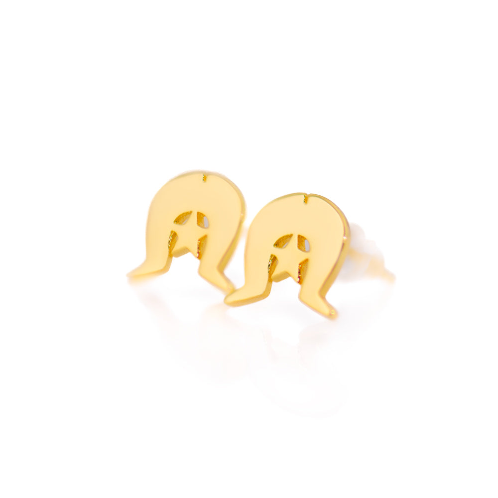 Gold Dhoeri Stud Earrings | Torres Strait Island Earrings