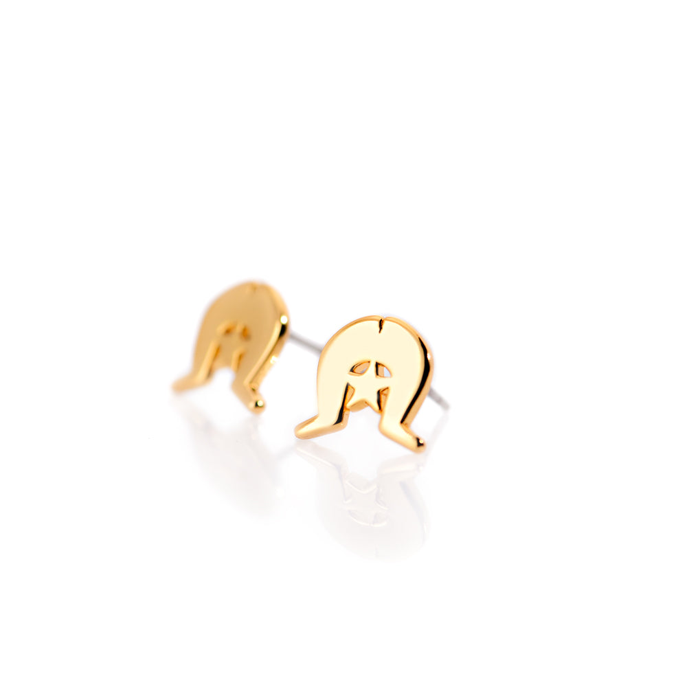 Gold Dhoeri Stud Earrings | Torres Strait Island Earrings