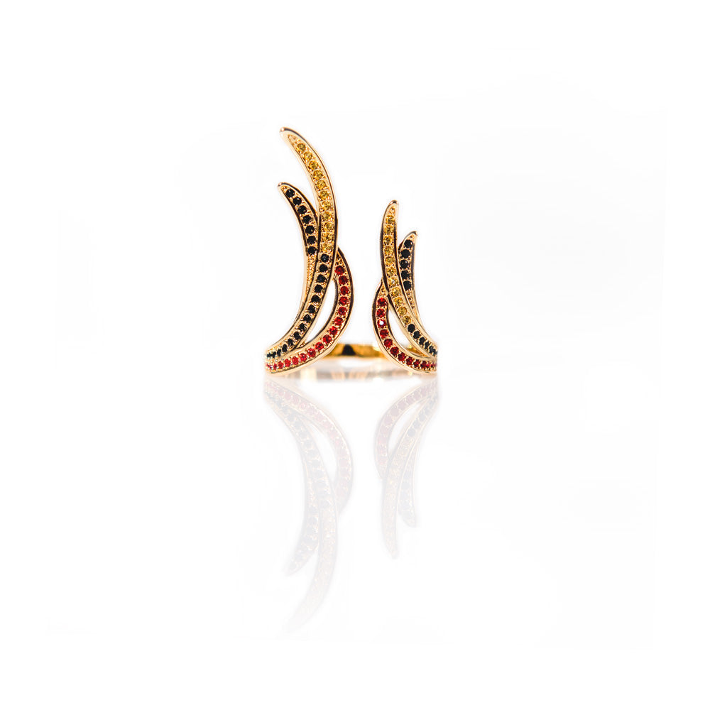 Fire Ring | Aboriginal Flag Ring | BROSISCUS Jewellery