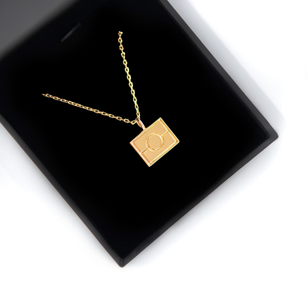 Gold Proud Outline Necklace | Aboriginal Flag Jewellery